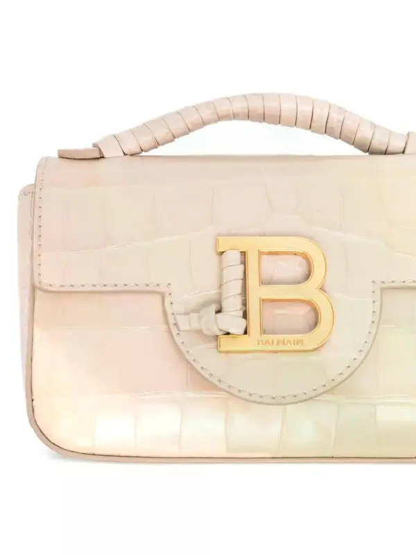 Balmain B-buzz 17 Croc-embossed Mini Bag