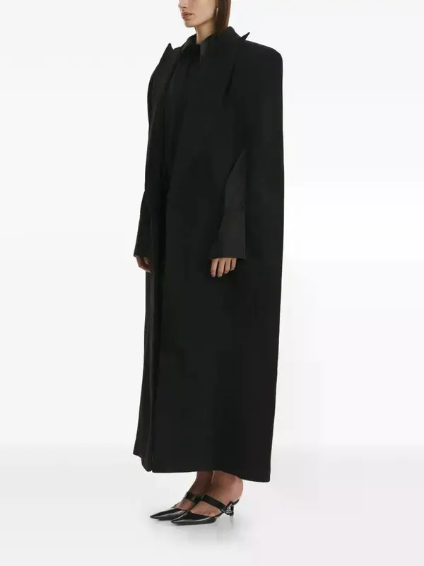 VESTIAIRE D'UN OISEAU LIBRE Collared Slit Cape - Black