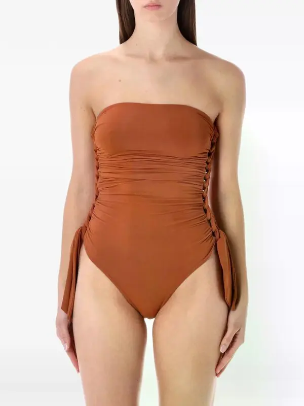 Zimmermann Strapless One-piece Swimsuit With Knotted Side Ties
