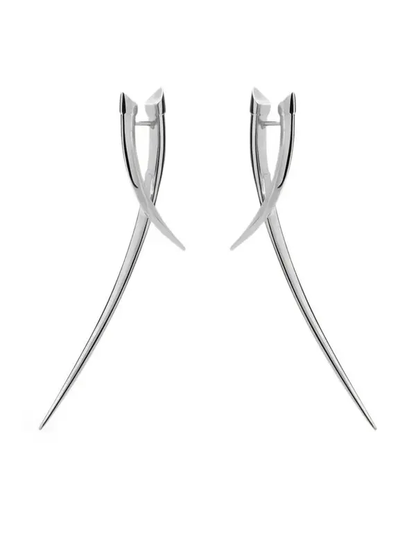 SHAUN LEANE Sabre Statement Crossover Earrings - Silver