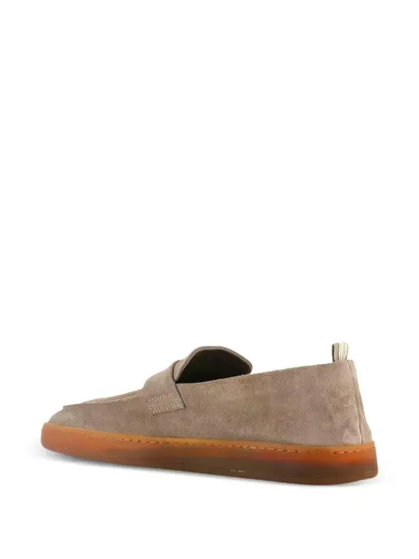 Officine Creative Herbie Suede Strap-detail Loafers - Neutrals