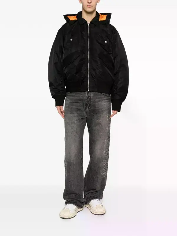 StÜssy Flight Hooded Zip Jacket - Black