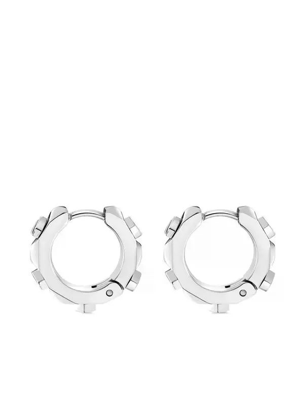 Philipp Plein Hexagonal Hoop Earrings - Silver