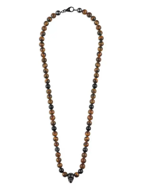Philipp Plein Tiger-eye Necklace - Brown