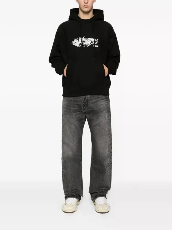 StÜssy Graphic-print Hoodie - Black
