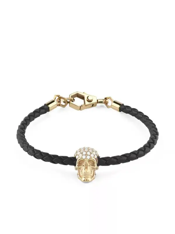 Philipp Plein Leather Bracelet - Gold