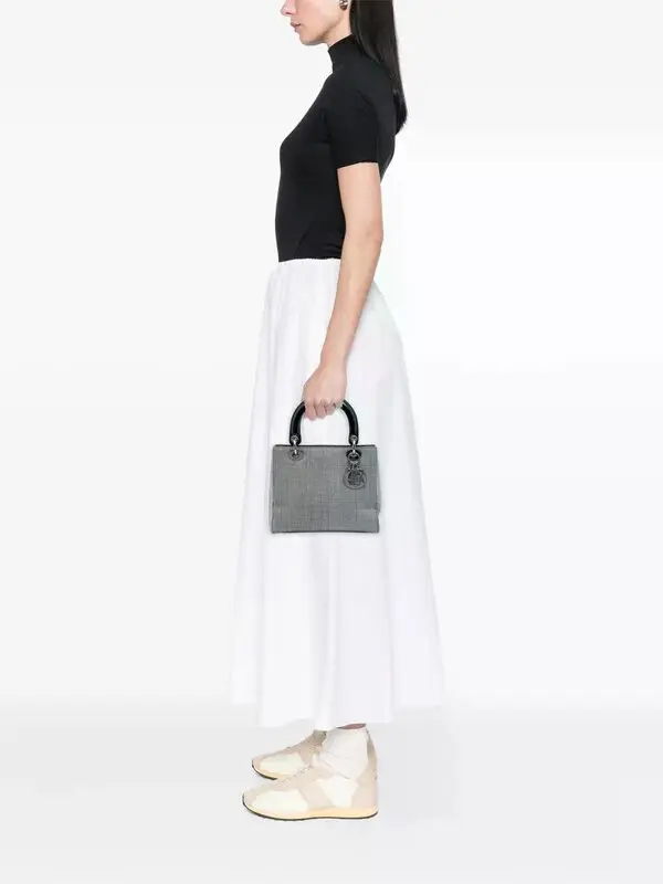 Dior 1999 Medium Houndstooth Lady Satchel