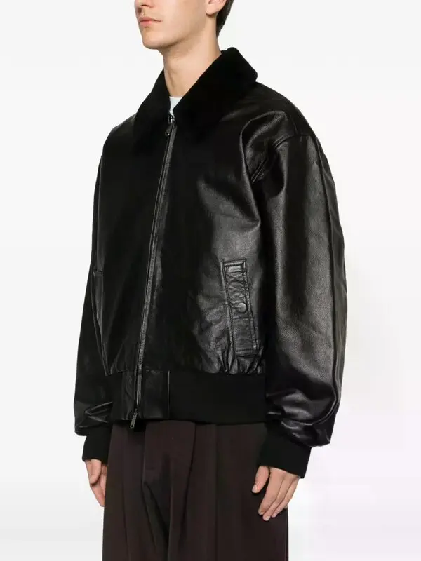Calvin Klein Leather Bomber Jacket