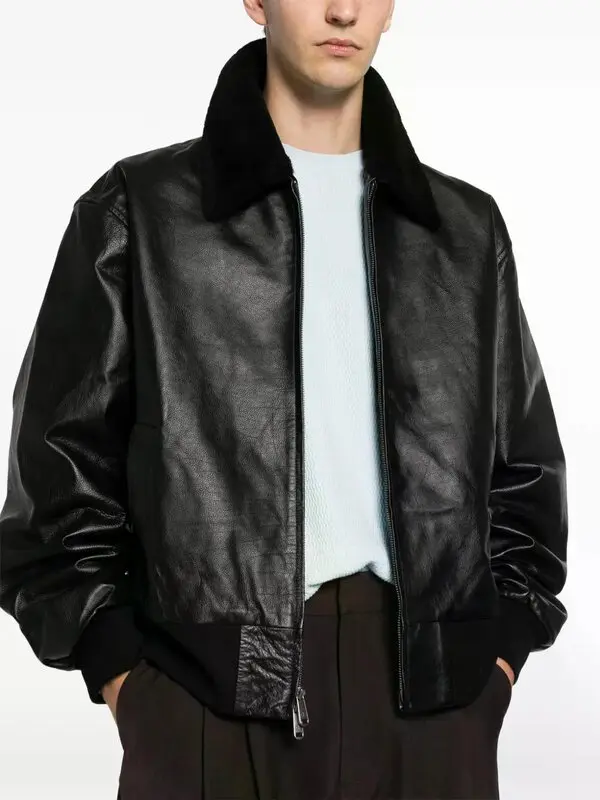Calvin Klein Leather Bomber Jacket