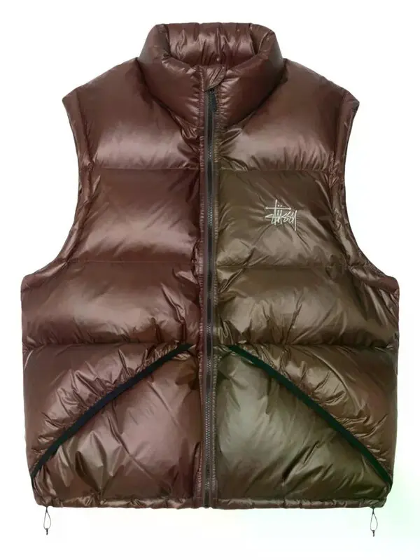 StÜssy Padded Zip-front Gilet - Brown