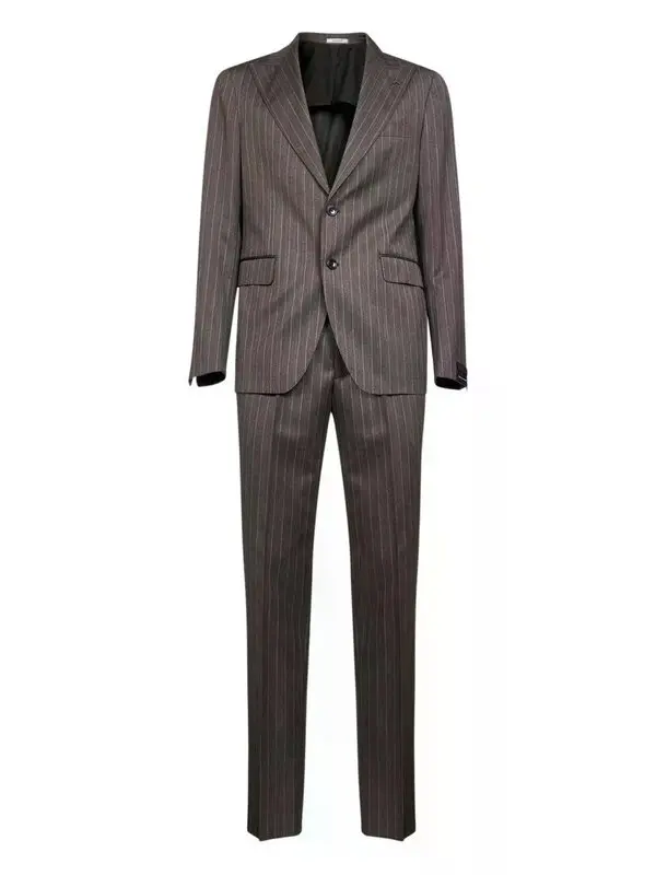 Tagliatore Pinstripe Two-button Suit - Brown