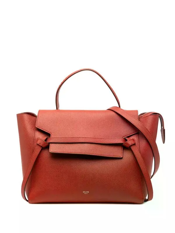 Celine 2016 Mini Grained Calfskin Belt Bag Satchel - Red