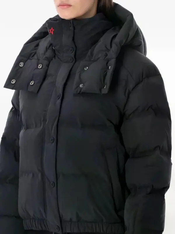 Perfect Moment Hooded Quilted Ski Jacket - Black