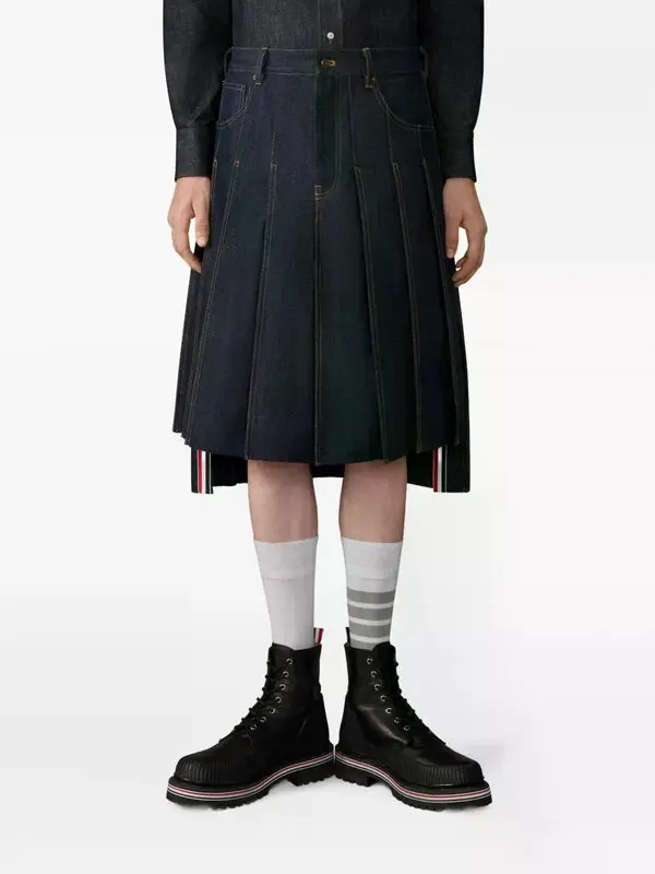 Thom Browne Selvedge Pleated Five-pocket Skirt