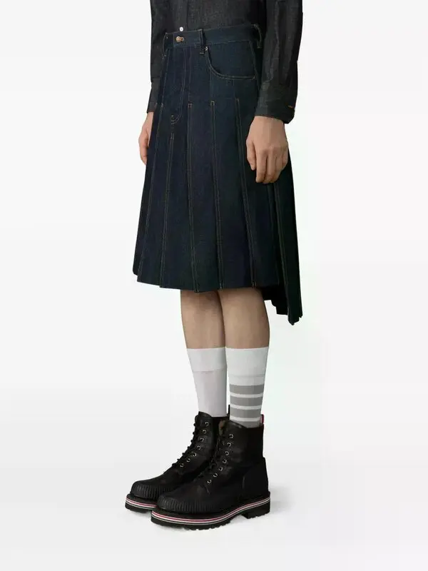 Thom Browne Selvedge Pleated Five-pocket Skirt