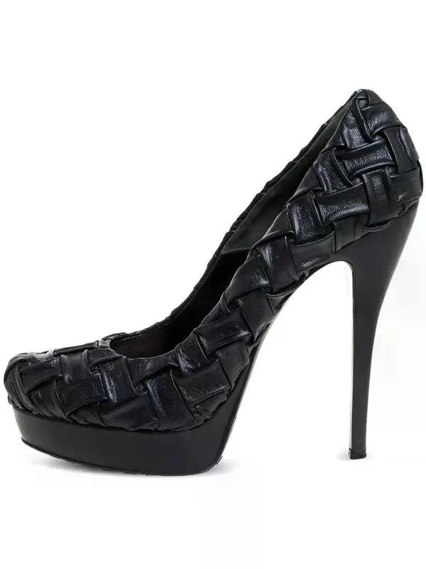 LORIBLU 145mm Woven Leather Pumps