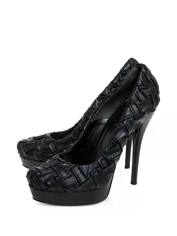 LORIBLU 145mm Woven Leather Pumps