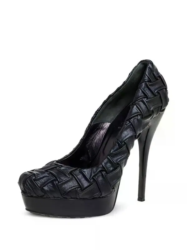 LORIBLU 145mm Woven Leather Pumps