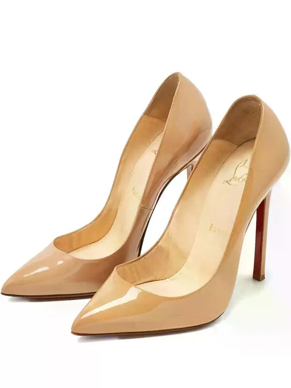 CHRISTIAN LOUBOUTIN Pigalle Pointed-toe Pumps - Neutrals