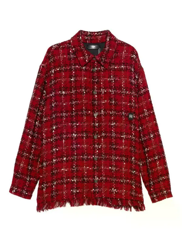 Amiri Frayed Checked Shirt - Red