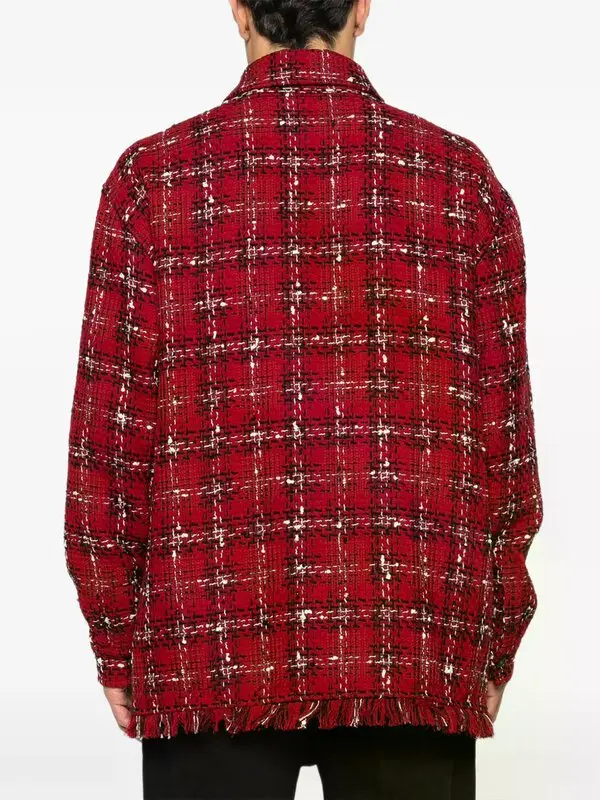 Amiri Frayed Checked Shirt - Red