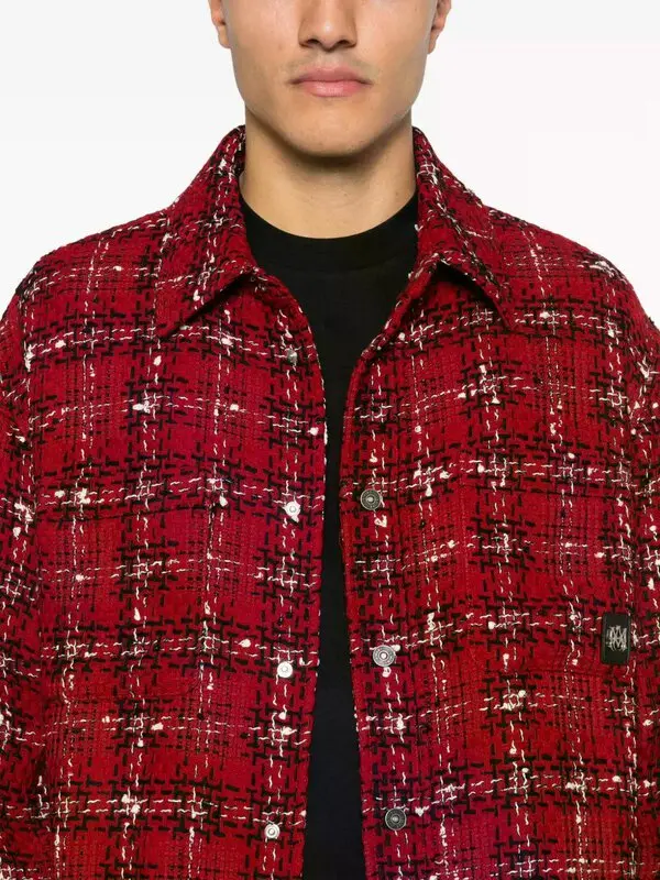 Amiri Frayed Checked Shirt - Red