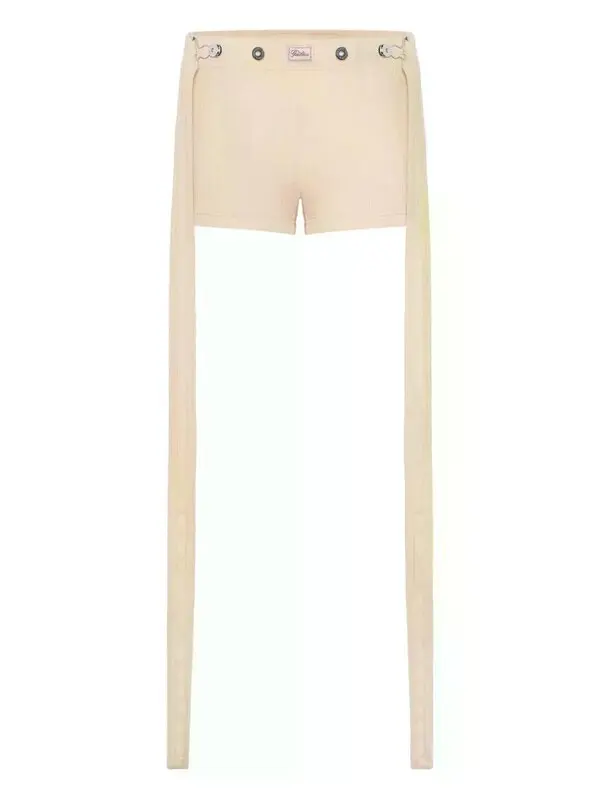Jean Paul Gaultier Ribbed Patch-detail Shorts - Neutrals