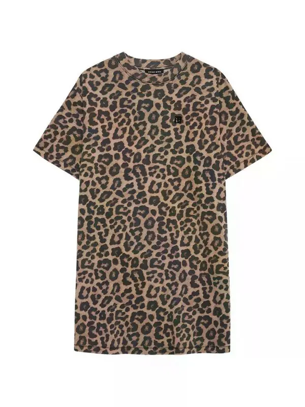 ANINE BING Beth Leopard-print Mini Dress - Brown