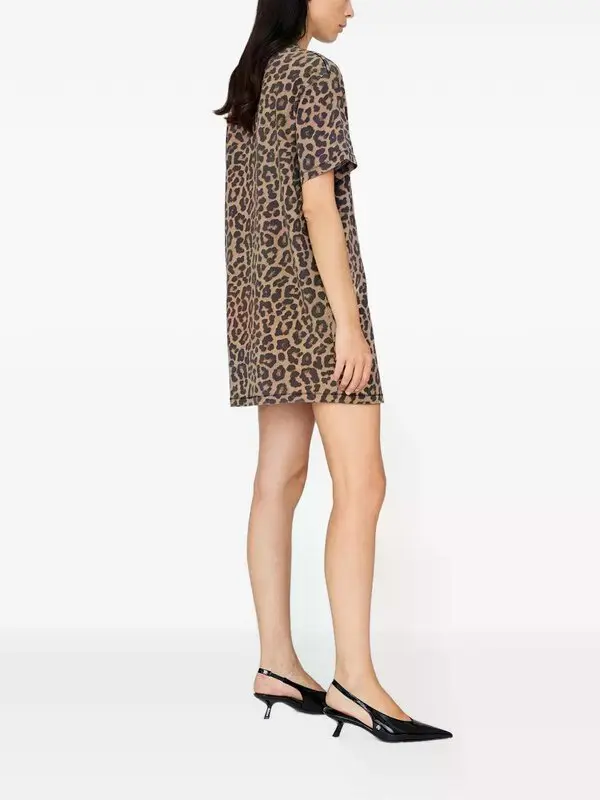 ANINE BING Beth Leopard-print Mini Dress - Brown