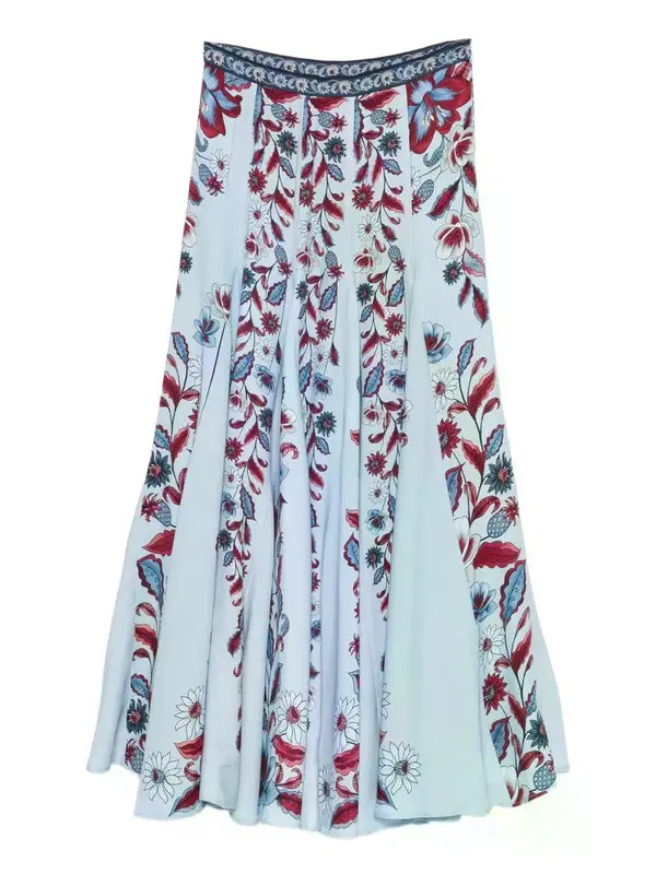 Farm Rio Floral-print Pleated Skirt