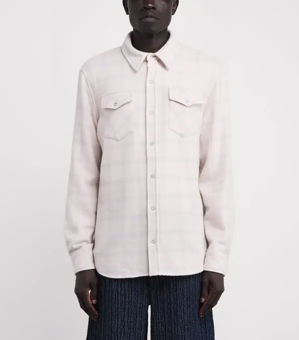 GOD'S TRUE CASHMERE Cashmere Check Overshirt - Pink