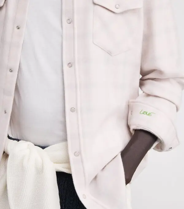 GOD'S TRUE CASHMERE Cashmere Check Overshirt - Pink