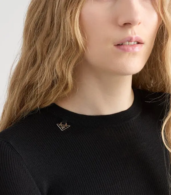 Prada Ribbed Wool Sweater - Black