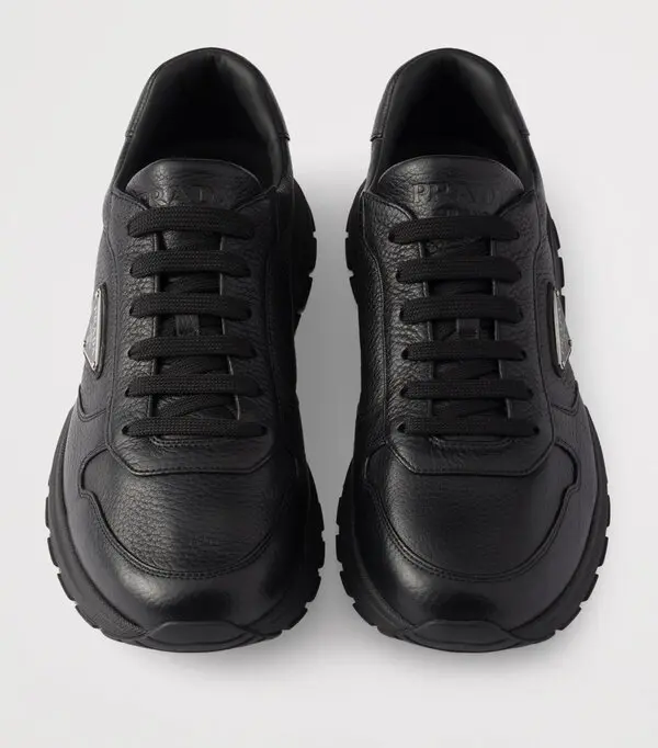 Prada Leather Prax 2.0 Sneakers - Black
