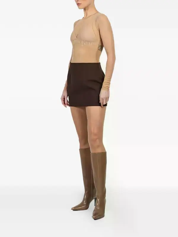 Wardrobe.NYC Zip-fastening Mini Skirt - Brown