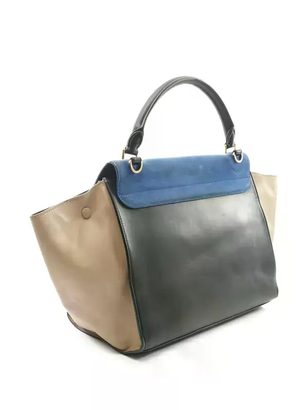 Celine 2000s Trapeze Suede Tote - Blue
