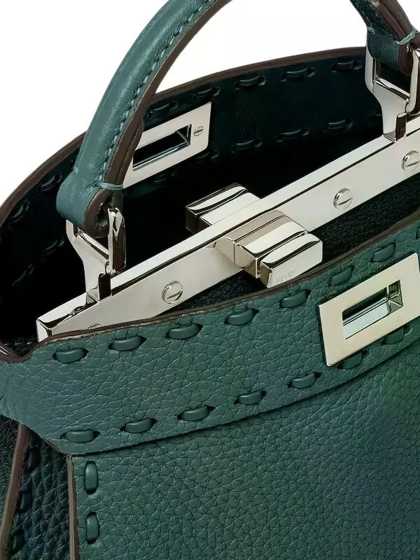 Fendi Mini Peekaboo Top Handle Tote Bag - Green
