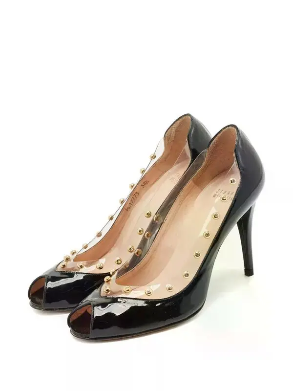 STUART WEITZMAN Patent Leather Studded Stiletto Pumps