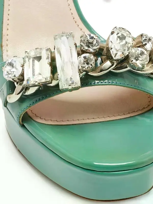 Miu Miu Crystal-embellished Platform Sandals