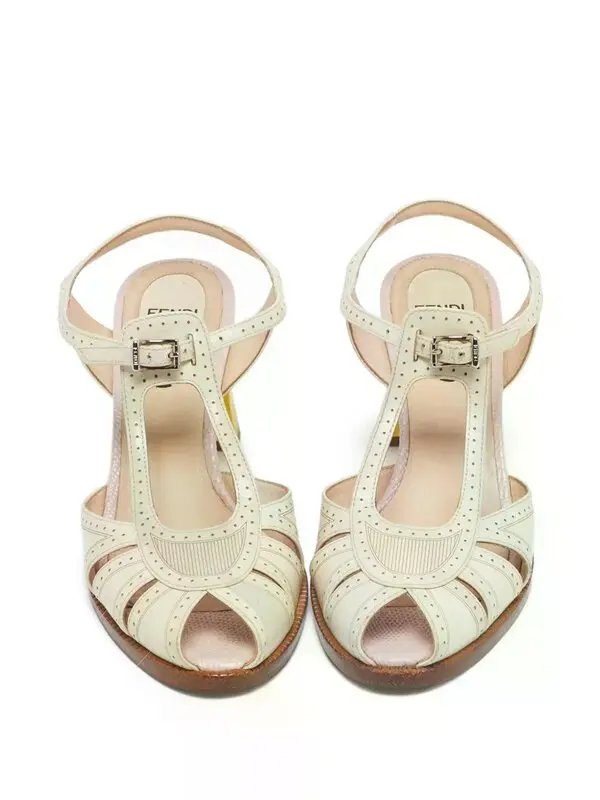 Fendi Chameleon Cut-out Block-heel Sandals