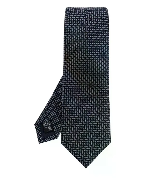 Giorgio Armani Patterned Silk Tie - Blue