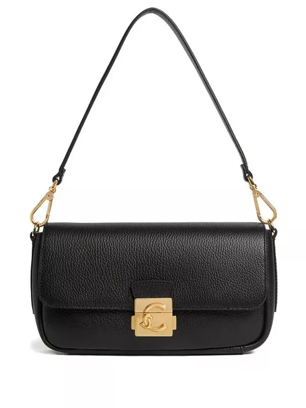 COCCINELLE C-me Lock Logo Shoulder Bag - Black