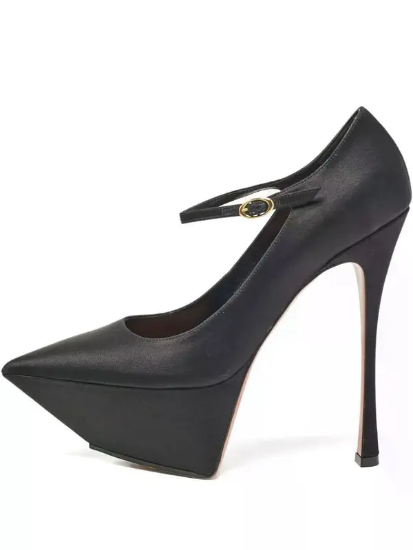 Amina Muaddi 160mm Satin Platform Pumps
