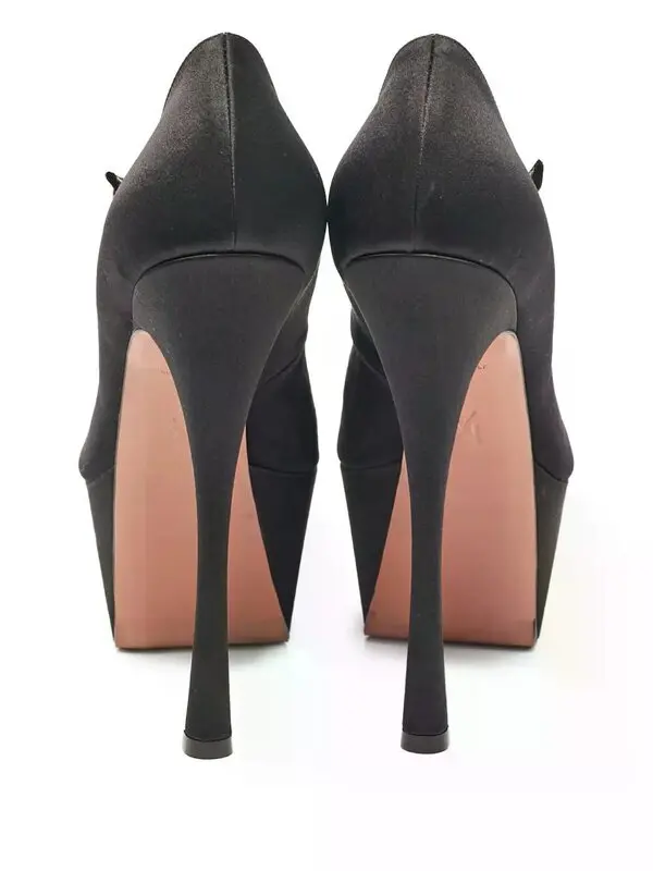 Amina Muaddi 160mm Satin Platform Pumps