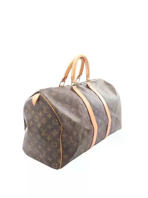 LOUIS VUITTON 2002 Monogram Keepall 45 Satchel - Brown