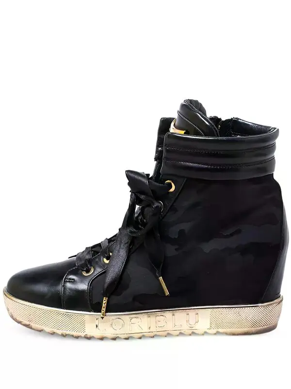 LORIBLU Leather Wedge Sneakers