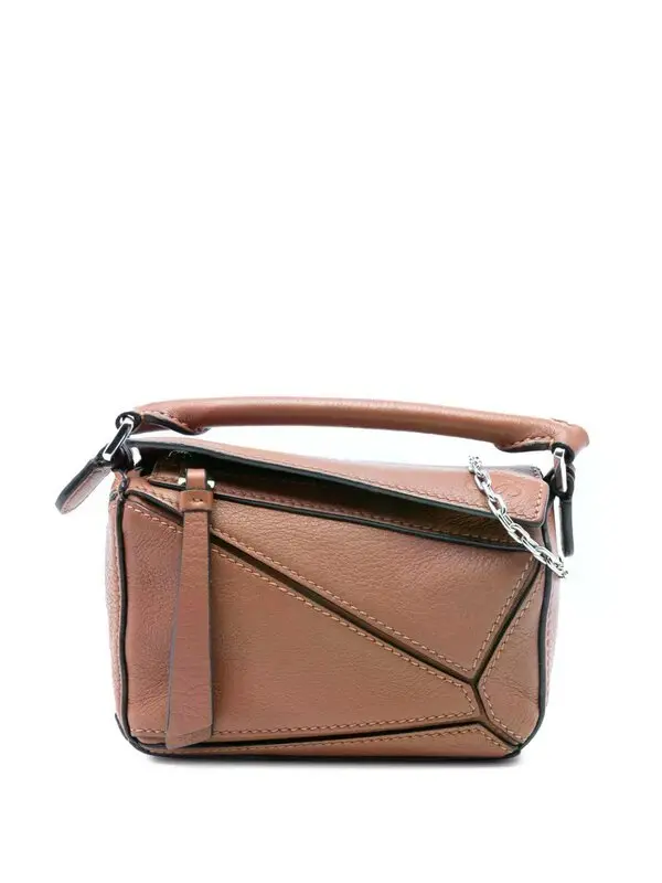 Loewe Nano Calfskin Puzzle Satchel - Brown