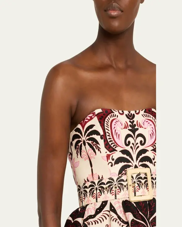 Cara Cara Tilda Strapless Floral Peplum Top