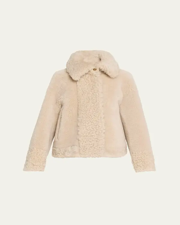 Moncler Gobain Shearling Jacket - Light Beige