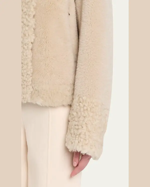 Moncler Gobain Shearling Jacket - Light Beige